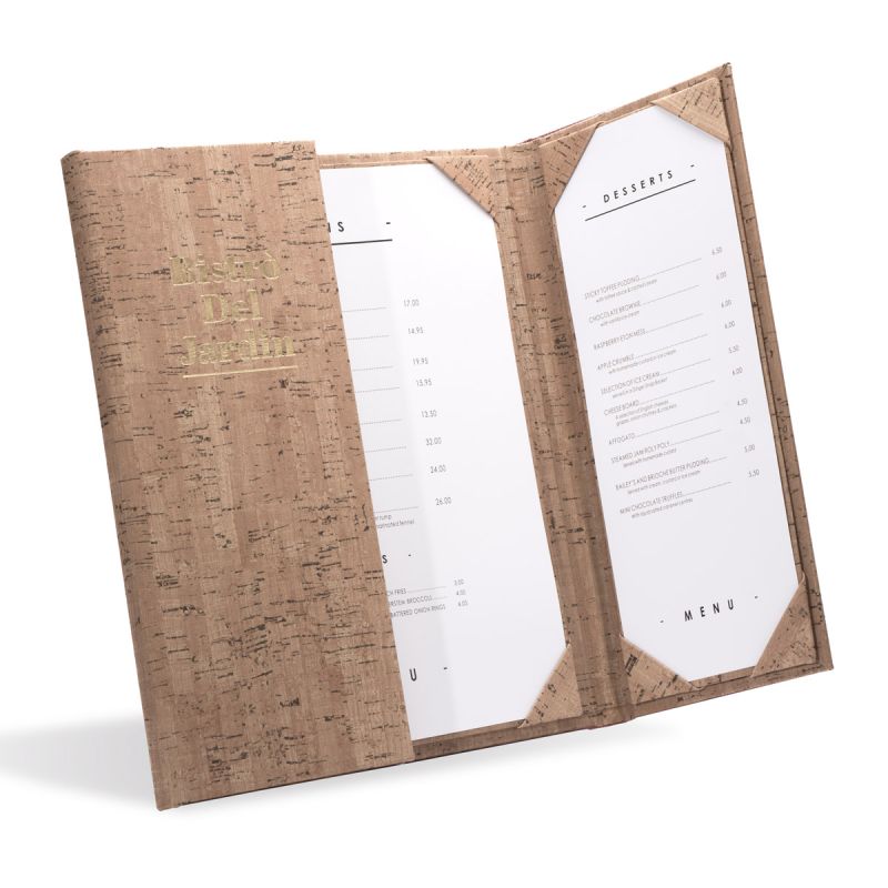 Cork Gatefold Menu Cover