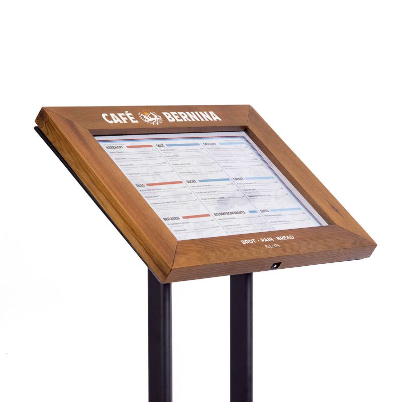 Illuminated Wooden Menu Displays for Restaurants & Hotels